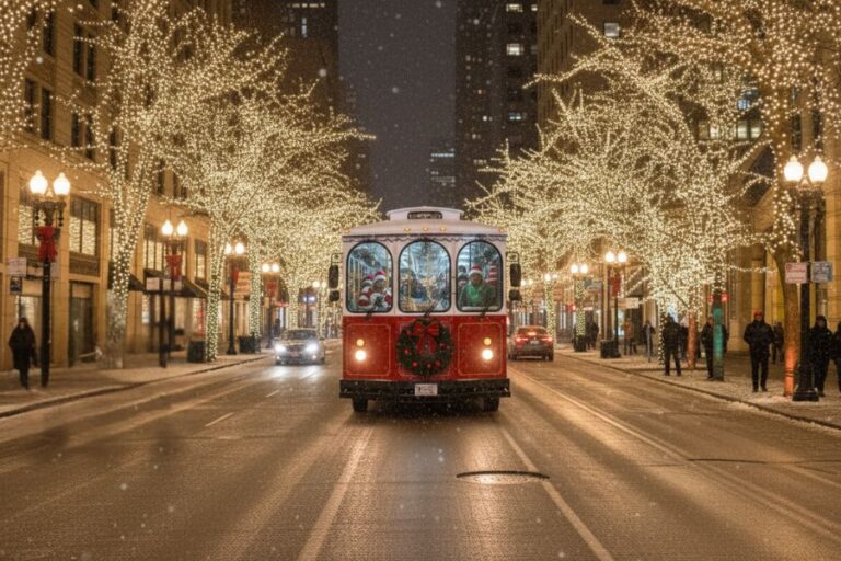 Chicago Trolley Rentals for Holiday Lights Tours, Parties, & Events